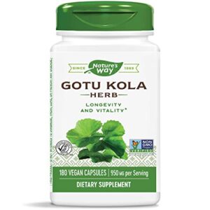 nature’s way premium herbal gotu kola herb, 950 mg per serving, 180 vcaps