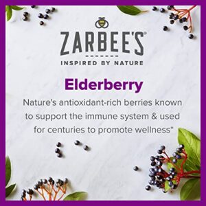 Zarbee's Elderberry Gummy Daily Immune Support Supplement with Vitamins A, C, D, E & Zinc, Black Elderberry Fruit Extract, Natural Berry Flavor, 42 Count