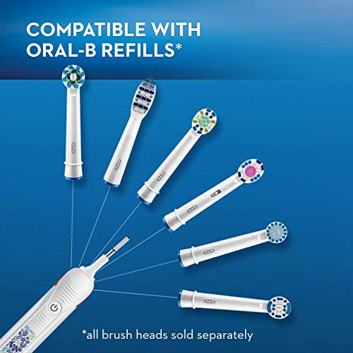 Oral-B Kids Electric Toothbrush with Coaching Pressure Sensor and Timer, Rechargeable Toothbrush with (2) Brush Heads, Sparkle & Shine