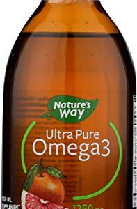 Nature’s Way Ultra Pure Omega3 Liquid Fish Oil Supplement, Grapefruit Tangerine Flavor, 8 Fl Oz