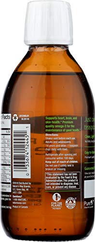 Nature’s Way Ultra Pure Omega3 Liquid Fish Oil Supplement, Grapefruit Tangerine Flavor, 8 Fl Oz