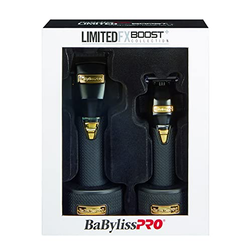 BaBylissPRO LIMITEDFX BOOST+ Collection: Clipper, Trimmer, and bases - Black, Unisex Adult