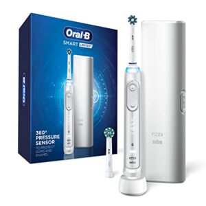 oral-b pro smart limited power rechargeable electric toothbrush with (2) brush heads and travel case, white