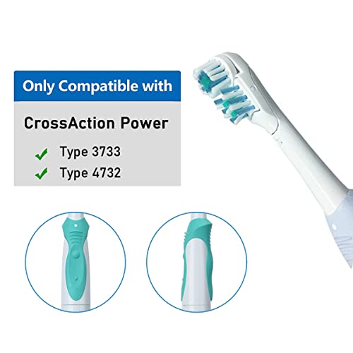 Sensitive Replacement Toothbrush Heads Refill Compatible with Oral-B Cross Action Power 3733 4732, Clean Rotating Powerhead and Crisscross Bristles (White)