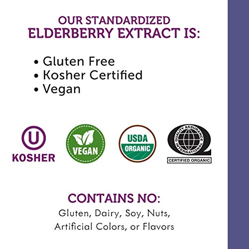 Nature's Way USDA Organic Sambucus Elderberry Syrup, Herbal Supplements, Gluten Free, Vegetarian, 4 Ounce (Packaging May Vary)