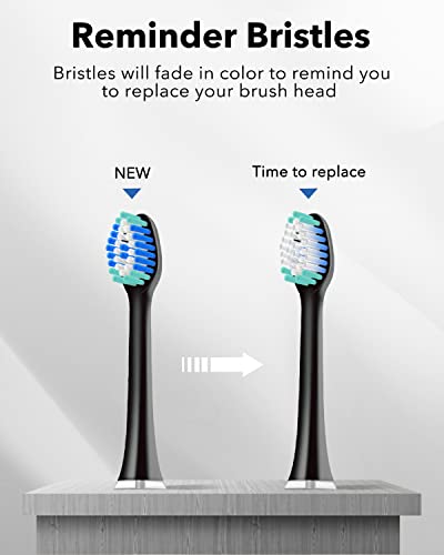 MySmile Electric Toothbrush for Adults, Rechargeable Sonic Electronic Toothbrush with 6 Brush Heads and Travel Case, 2 Mins 5 Modes Smart Timer, 48000VPM (Black)