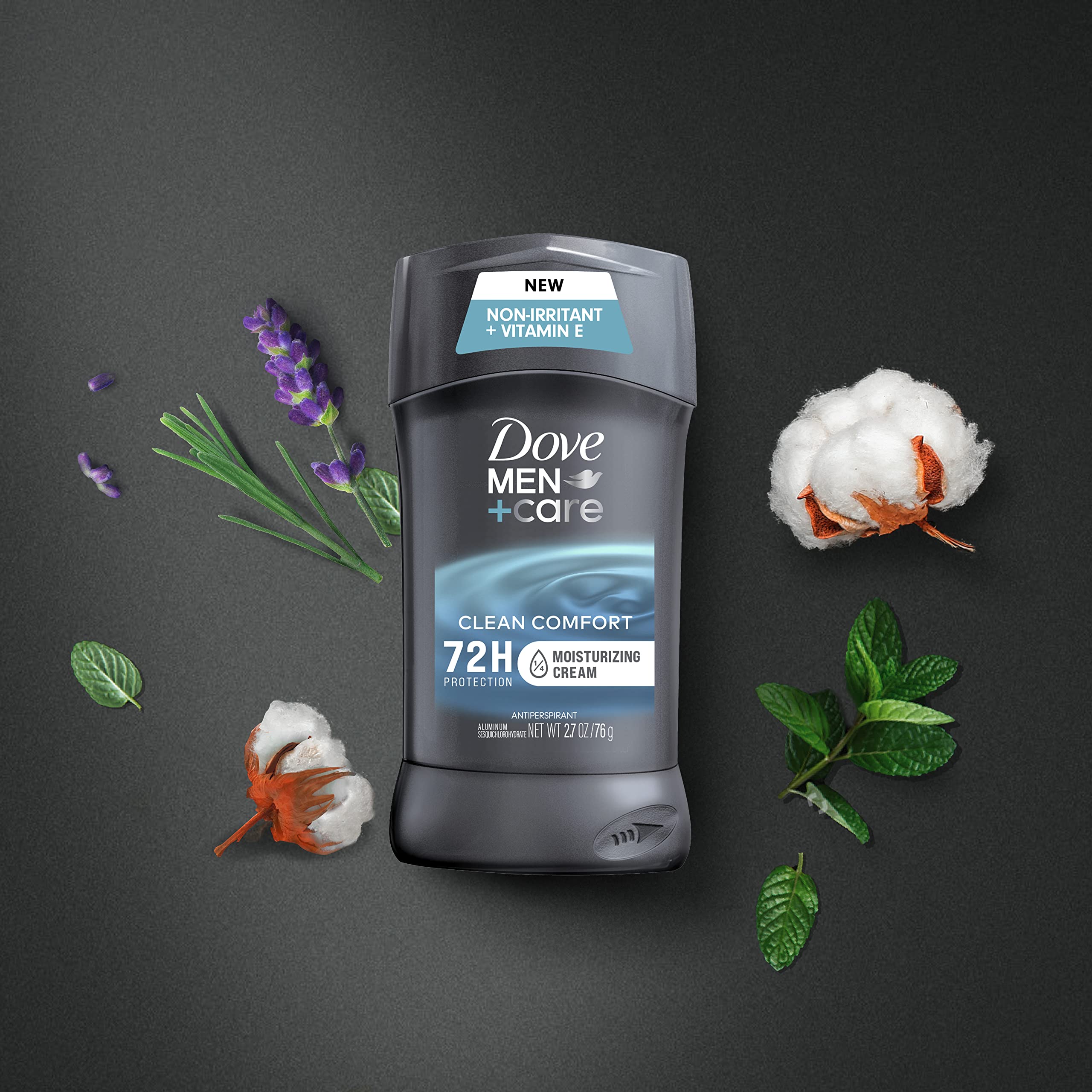 Dove Men+Care Antiperspirant Deodorant Stick Clean Comfort 4 Count 72-Hour Sweat & Odor Protection Antiperspirant for Men With 1/4 Moisturizing Cream 2.7 oz