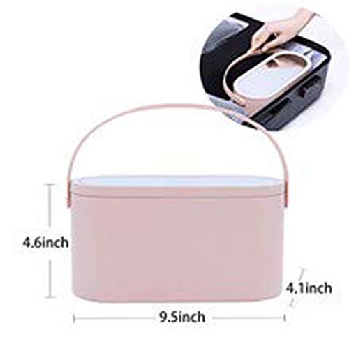 Bullpiano Travel Makeup Case Travel Makeup Bags Cosmetic Makeup Organizer for Travel Storage Box with LED Lighted Mirror Train Case Makeup Bag Jewelry Organizer Valentines Gift for Women Girls