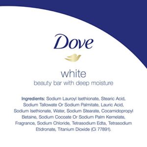 Dove Beauty Bar Gentle Cleanser for Softer and Smoother Skin with 1/4 Moisturizing Cream White More Moisturizing than Bar Soap, 3.75 oz, 14 Bars