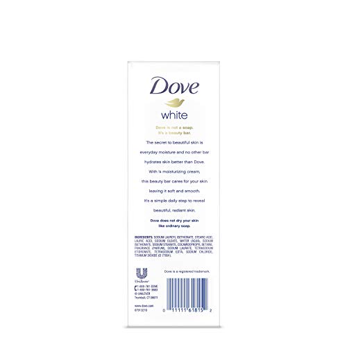 Dove Beauty Bar Gentle Cleanser for Softer and Smoother Skin with 1/4 Moisturizing Cream White More Moisturizing than Bar Soap, 3.75 oz, 14 Bars