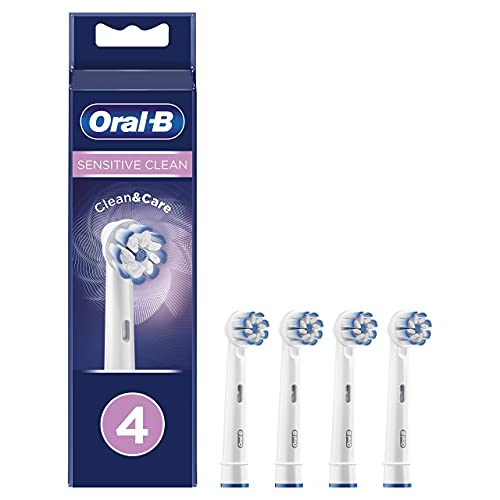 Oral-B Clean and Care Sensitive Clean Replacement Toothbrush Head, Pack of 4 Counts