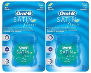 oral b satin floss – mint – 55 yd – 2 pk