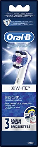 Oral-B 3D White Electric Toothbrush Replacement Brush Heads Refill, 3 Count