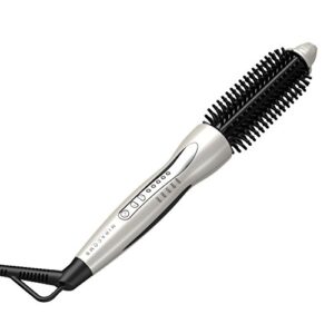 miracomb hair curler straightening brush ceramic tourmaline cool touch pro multi styler with 5 heat adjustments 1 inch barrel auto shut off, pearl white (package may vary)