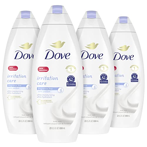 Dove Irritation Care Body Wash For Sensitive Skin and Eczema-Prone Skin Fragrance & Sulfate Free Ultra-Moisturizing for Dry, Itchy Skin 22 oz 4 Count