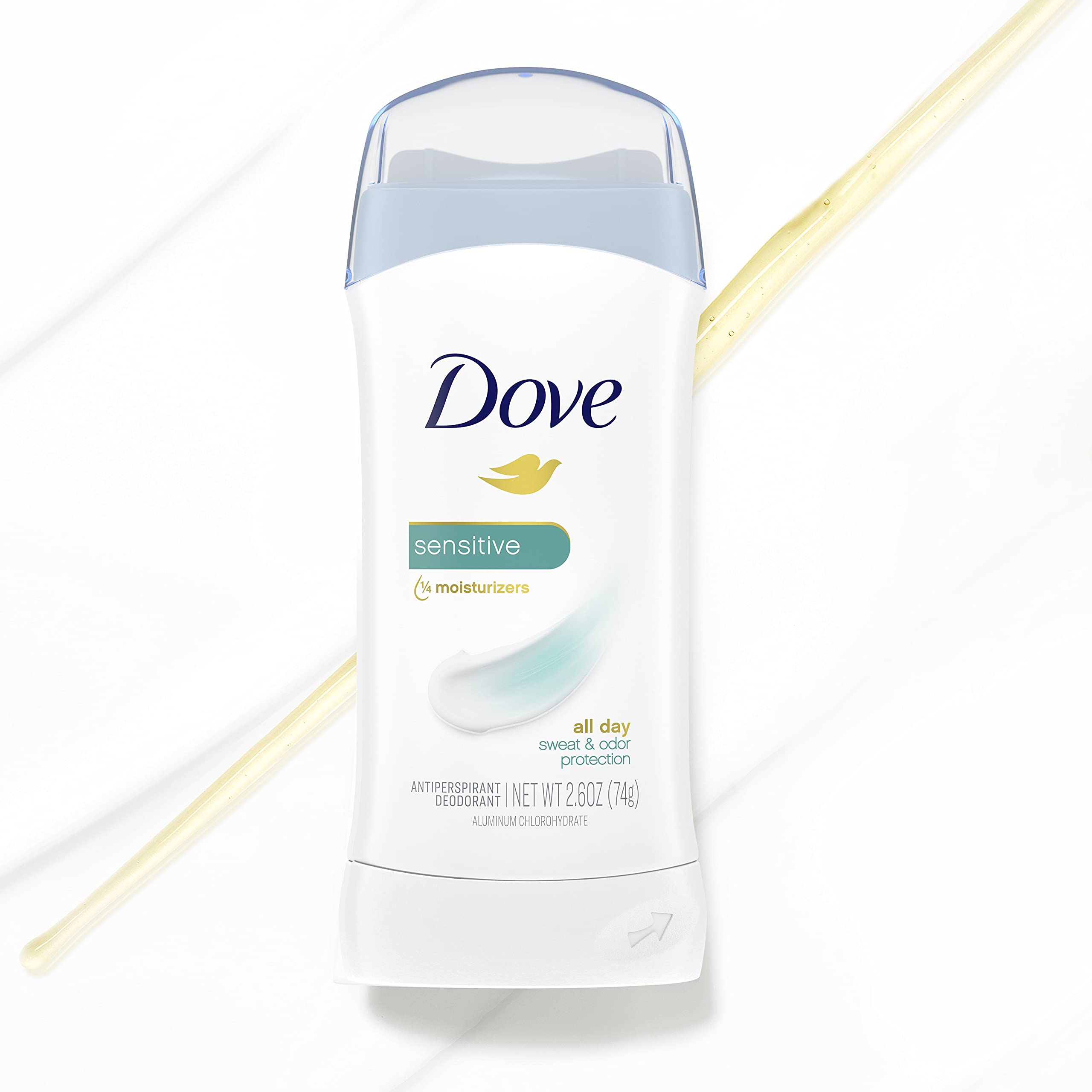 Dove Invisible Solid Antiperspirant Deodorant Stick for Women, Sensitive, For All Day Underarm Sweat & Odor Protection, 2.6 Ounce (Pack of 6)