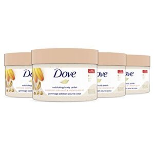 dove scrub for silky skin oatmeal & calendula oil body scrub exfoliates & gives lasting nourishment 10.5 oz 4 count