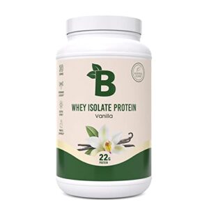 bloom nutrition vanilla whey protein isolate powder | fast digesting, low carb, keto friendly, non-gmo | 100 percent pure iso with zero sugar added | post workout recovery shake blend