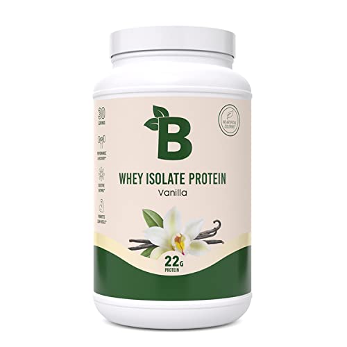 Bloom Nutrition Vanilla Whey Protein Isolate Powder | Fast Digesting, Low Carb, Keto Friendly, Non-GMO | 100 Percent Pure Iso with Zero Sugar Added | Post Workout Recovery Shake Blend