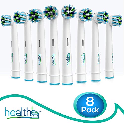 Compatible Oral B Braun Criss-Cross Replacement Heads for Electric Toothbrushes - 8-Pack | Standard Tooth Brush Heads with Dupont