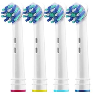 replacement brush heads for oral b- pack of 4 cross generic electric toothbrush heads for oralb braun- crossact toothbrushes compatible with most oral-b bases- quality action bristles