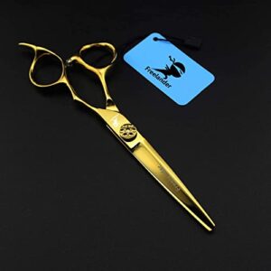 Hair Cutting Scissors, 6.0 Inch Golden Professional Japan 440C Hair Cutting Scissor - Salon Right-Hand Razor Edge Barber Scissors, Hand Sharpened