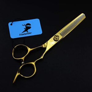 Hair Cutting Scissors, 6.0 Inch Golden Professional Japan 440C Hair Cutting Scissor - Salon Right-Hand Razor Edge Barber Scissors, Hand Sharpened