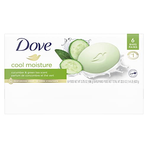 Dove Skin Care Beauty Bar For Softer Skin Cucumber And Green Tea 6 Bars More Moisturizing Than Bar Soap 3.75 oz