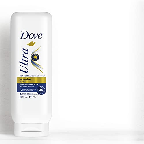 Dove Ultra Intensive Repair Concentrate Conditioner for Damaged Hair Fast Detangle Technology Repairs and Protects in 30 Seconds with 2X More Washes 20 oz