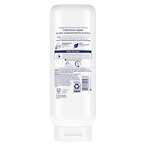 Dove Ultra Intensive Repair Concentrate Conditioner for Damaged Hair Fast Detangle Technology Repairs and Protects in 30 Seconds with 2X More Washes 20 oz