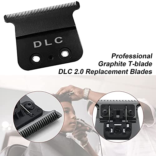 Replacement Trimmer Blades DLC 2.0 Compatible with BaBylissPRO FX787 & FX726,Professional Graphite T-blade for stylist,1 pack (black)