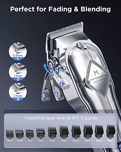 Limural Professional Hair Clippers and Trimmer Kit for Men - Cordless Barber Clipper + T Blade Outliner, Complete Hair Cutting Kits with 13 Premium Guards, LED Display, Taper Lever & 5 Hrs Runtime