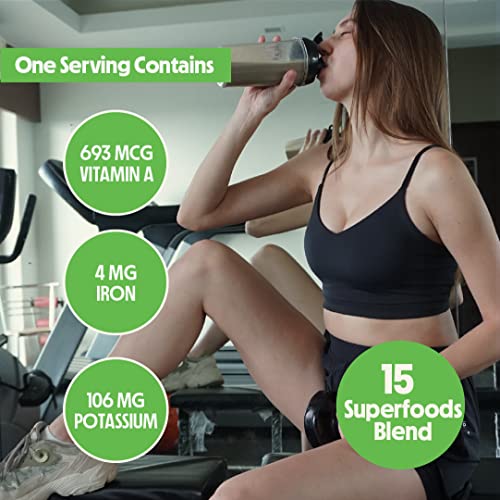 Better Alt Greens Powder, Helps Reduce Bloating, 15 Super Greens- Blend of Spirulina, Moringa & More, Vegan Super Greens Powder to Debloat, Detox Green Superfood Powder, 33 Servings