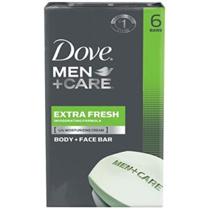 dove men+care body and face bar extra fresh 4 oz, 6 bar (pack of 2)