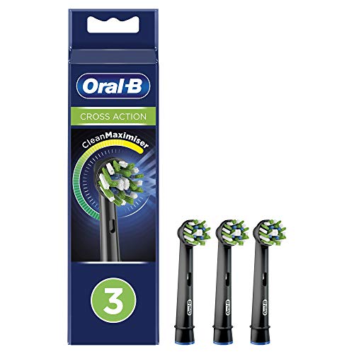 Oral-B Oral-B CrossAction with CleanMaximiser Black Edition Brush Heads Pack of 3