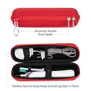 Soicpic Electric Toothbrush Travel case, Fits for Oral-B Pro 500/600/650/1000/1500/2000/3000/3500/5500/Pro-Health, Smart 1500/3000/5000, Genius X Limited/6000/7000/7500/8000/9600 (Case Only). Red