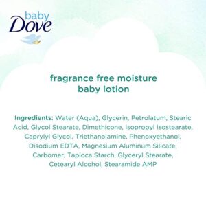 Baby Dove Face and Body Lotion for Sensitive Skin Moisture Fragrance-Free Baby Lotion 20 oz