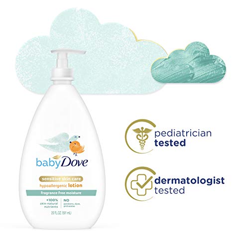 Baby Dove Face and Body Lotion for Sensitive Skin Moisture Fragrance-Free Baby Lotion 20 oz