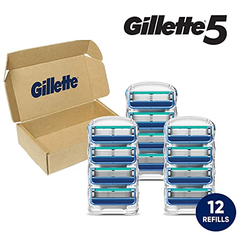 Gillette5 Mens Razor Blade Refills, 12 Count, Lubrastrip for a More Comfortable Shave