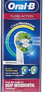 Oral-B FlossAction Replacement Heads for Electric Toothbrush with CleanMaximiser Technology, Pack of 3