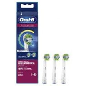 Oral-B FlossAction Replacement Heads for Electric Toothbrush with CleanMaximiser Technology, Pack of 3