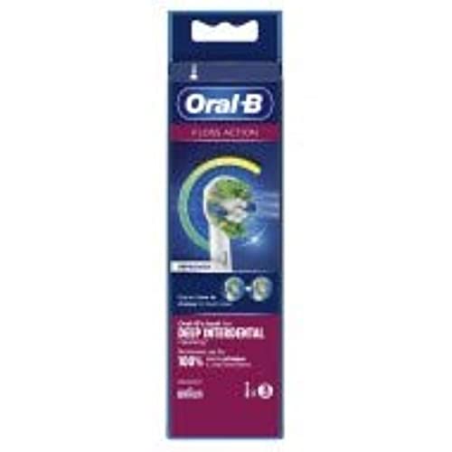 Oral-B FlossAction Replacement Heads for Electric Toothbrush with CleanMaximiser Technology, Pack of 3