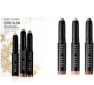 bobbi brown long-wear cream shadow stick mini set – dusty mauve, golden pink, and golden bronze., 3 count (pack of 1)