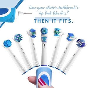 Alayna Replacement Toothbrush Heads for Oral B Braun Electric Toothbrushes - 16 Assorted Brush Head Refills Compatible w/ OralB (4) Cross Clean, Floss, Precision, Sensitive (Fits Most Oral-B Bases)