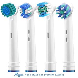 Alayna Replacement Toothbrush Heads for Oral B Braun Electric Toothbrushes - 16 Assorted Brush Head Refills Compatible w/ OralB (4) Cross Clean, Floss, Precision, Sensitive (Fits Most Oral-B Bases)