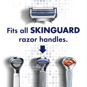 Gillette SkinGuard Men's Razor Blade Refill for Sensitive Skin, 8 Blade Refills, WHITE,NAVY BLUE