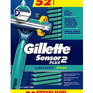 Gillette Sensor2 Plus Disposable Razor (52 Pack)