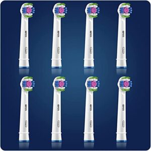 Braun Oral-B 4210201329428 3DWhite Toothbrush Heads with Cleanmaximiser Bristles for Brightening Cleaning in Letterbox Packaging Pack of 8