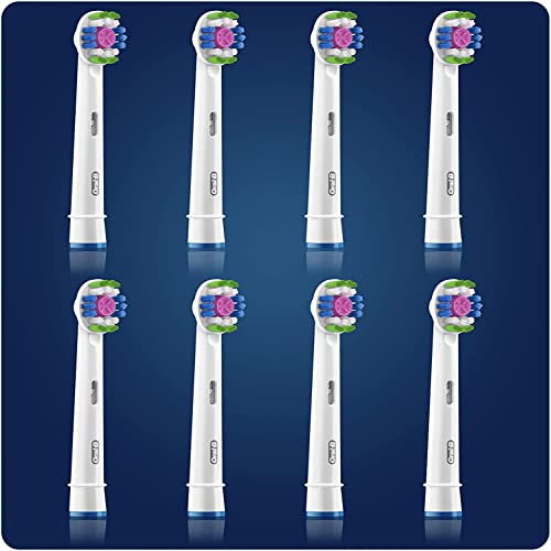 Braun Oral-B 4210201329428 3DWhite Toothbrush Heads with Cleanmaximiser Bristles for Brightening Cleaning in Letterbox Packaging Pack of 8