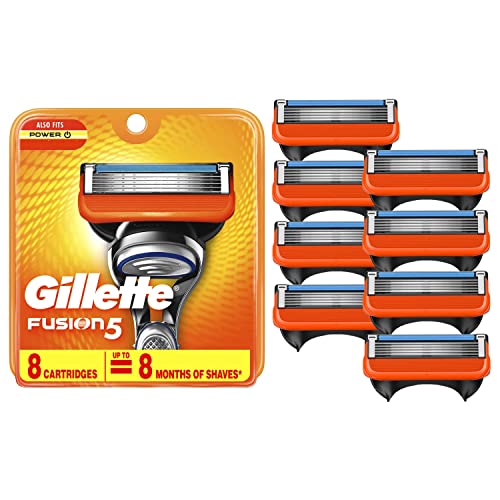 Gillette Fusion5 Mens Razor Blade Refills, 8 Count, Lubrastrip for a More Comfortable Shave